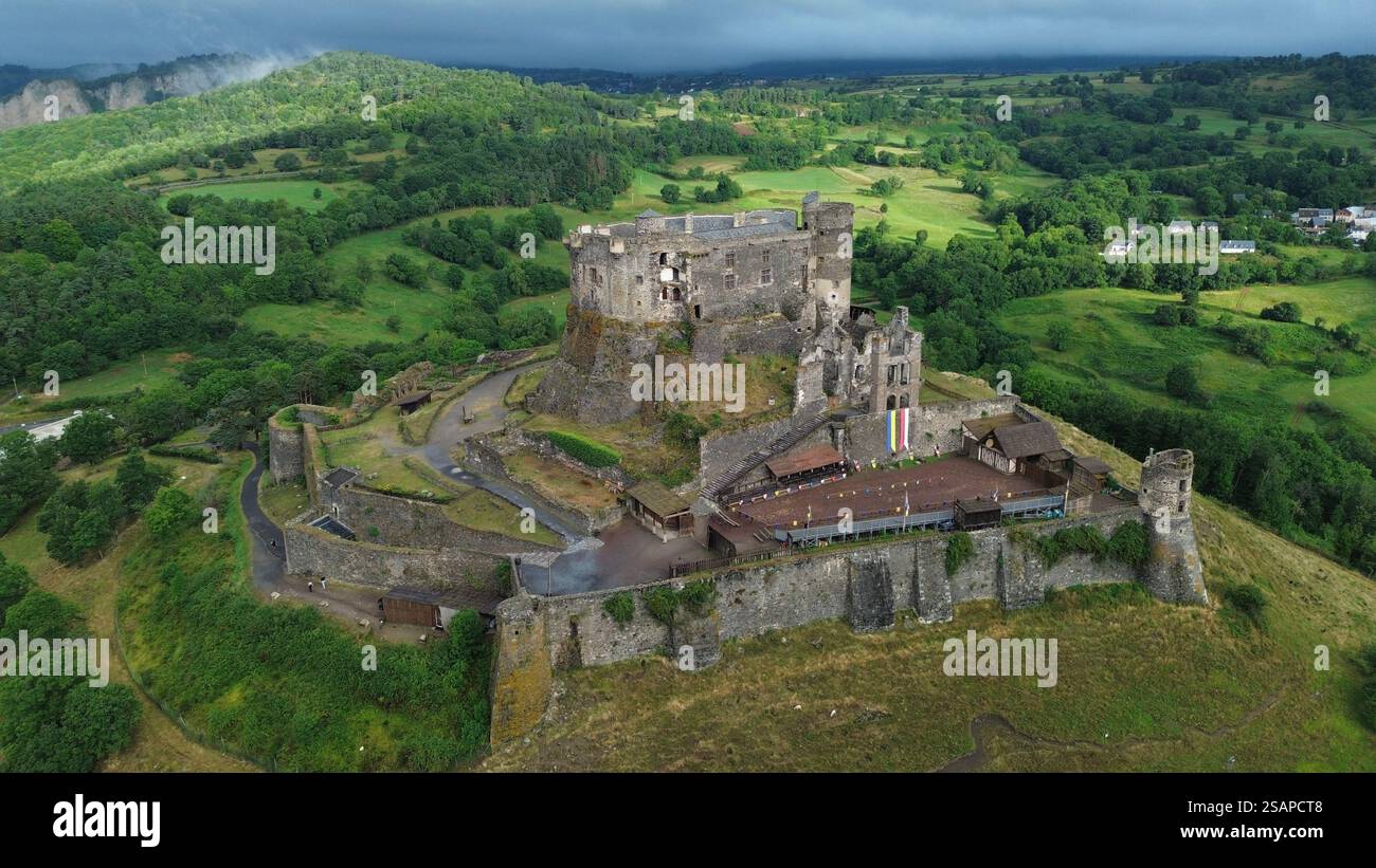drone photo Murol castle france europe Stock Photo - Alamy