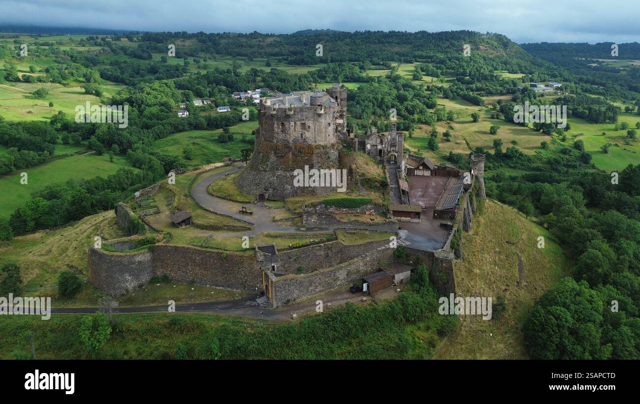 drone photo Murol castle france europe Stock Photo - Alamy
