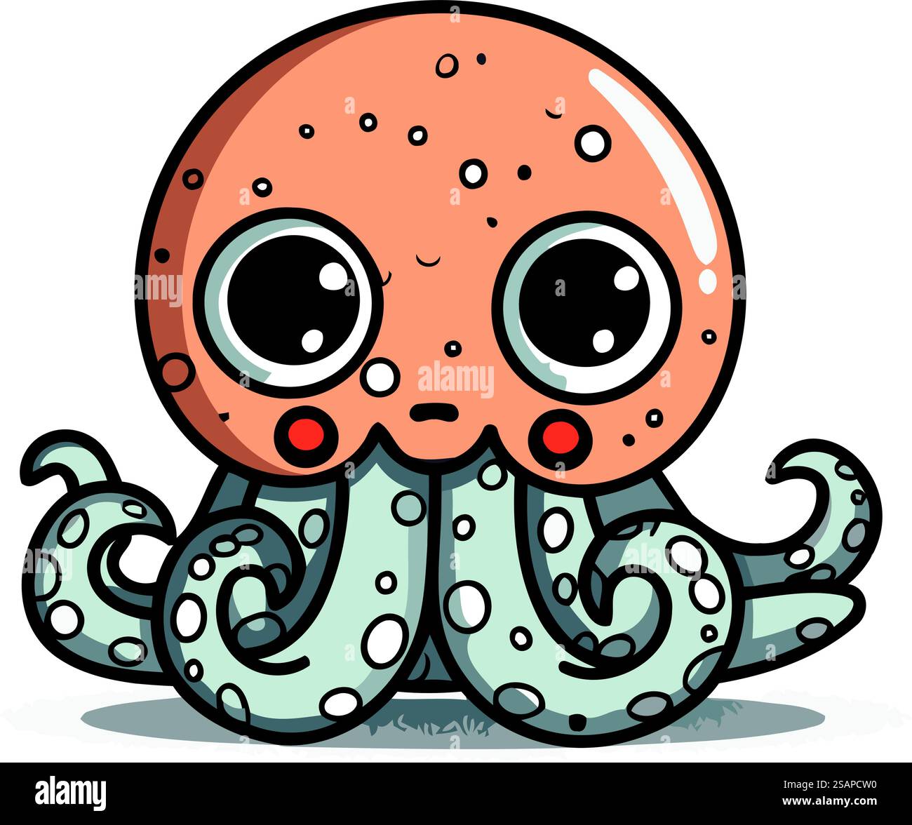 Cute octopus cartoon vector illustration. Cute octopus character Stock ...