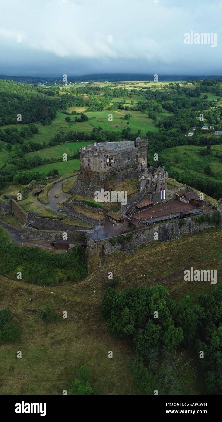 drone photo Murol castle france europe Stock Photo - Alamy