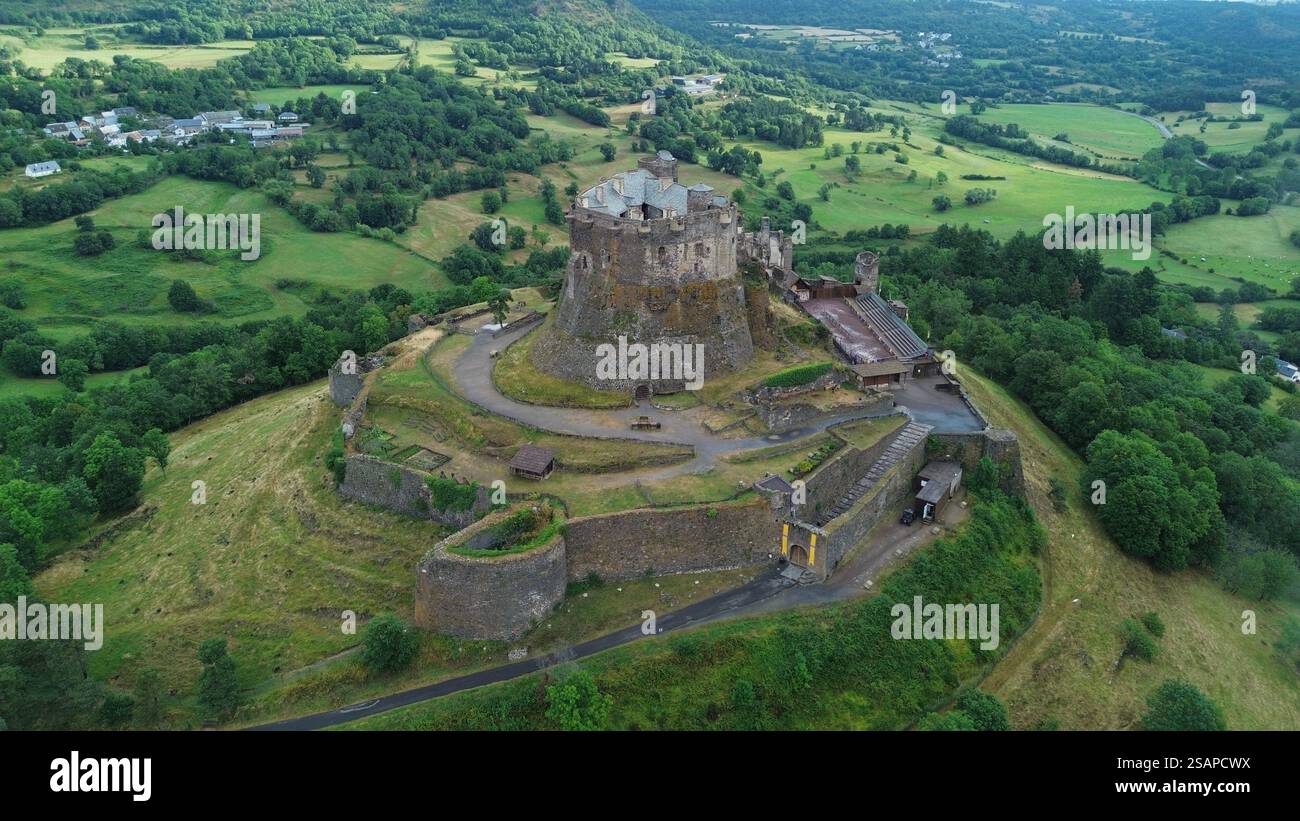 drone photo Murol castle france europe Stock Photo - Alamy