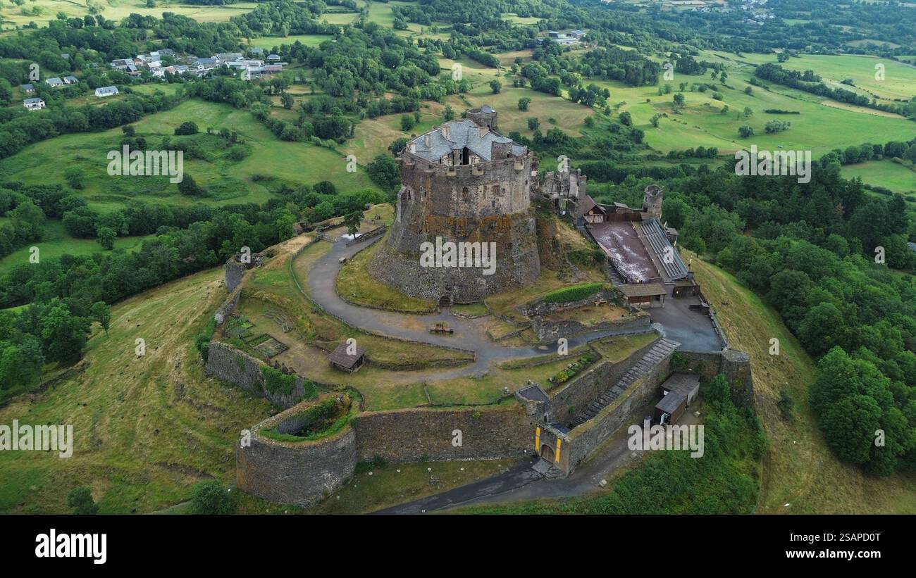 drone photo Murol castle france europe Stock Photo - Alamy