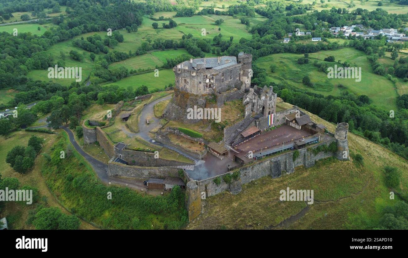 drone photo Murol castle france europe Stock Photo - Alamy