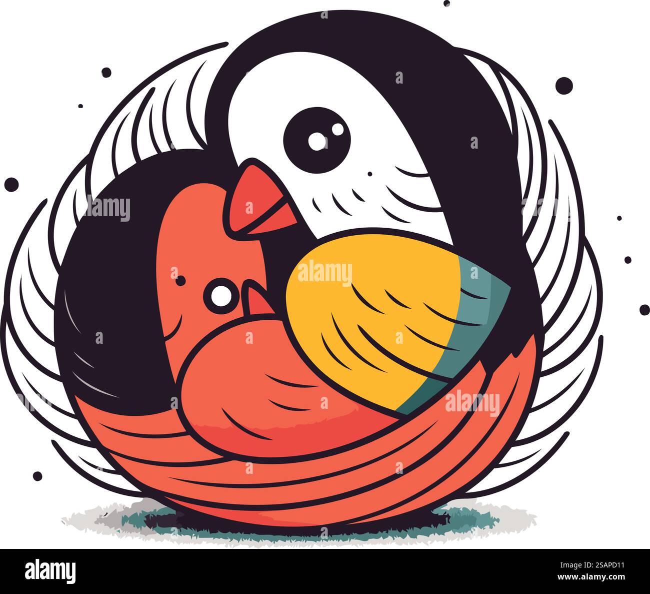 Cute cartoon penguin. Hand drawn vector illustration for your design ...