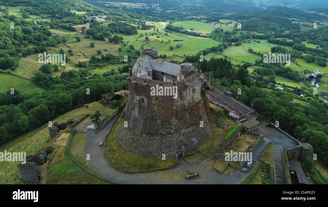 drone photo Murol castle france europe Stock Photo - Alamy