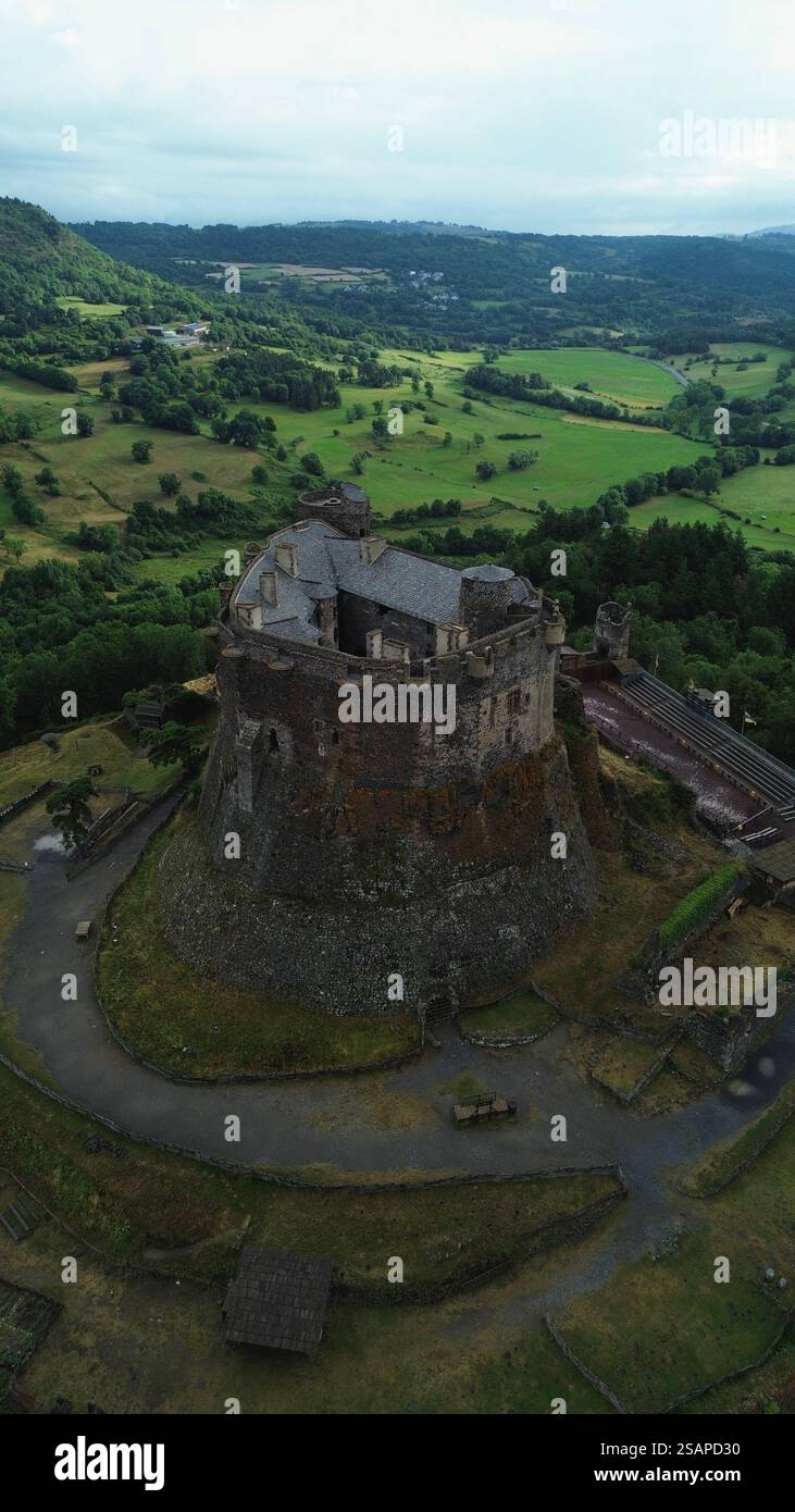 drone photo Murol castle france europe Stock Photo - Alamy