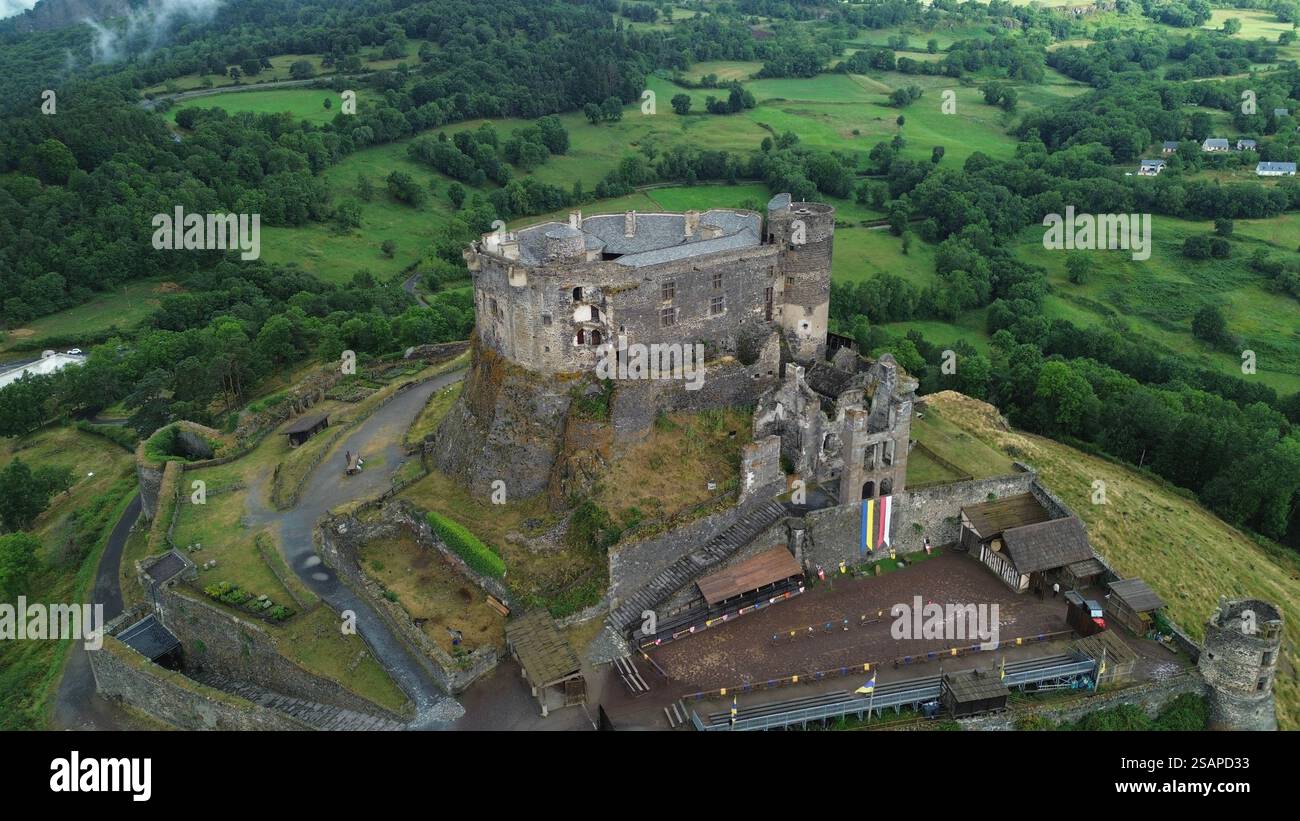 drone photo Murol castle france europe Stock Photo - Alamy