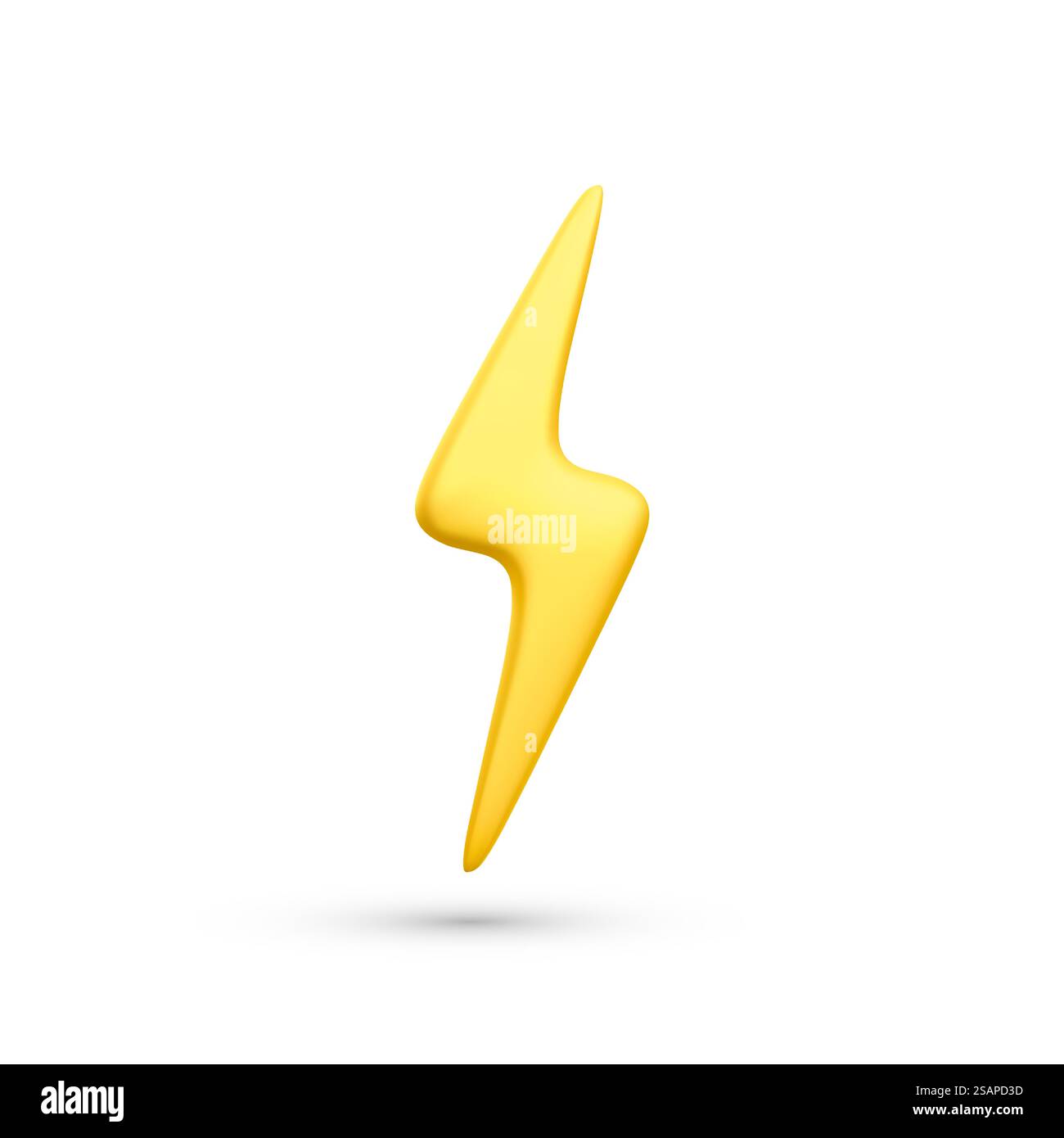 3d realistic flash lightning icon on white background. Vector ...