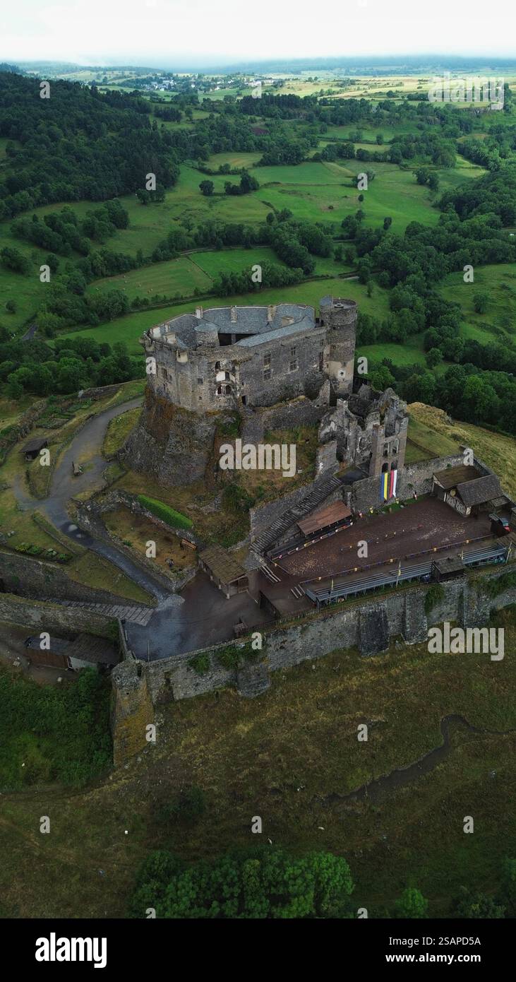 drone photo Murol castle france europe Stock Photo - Alamy