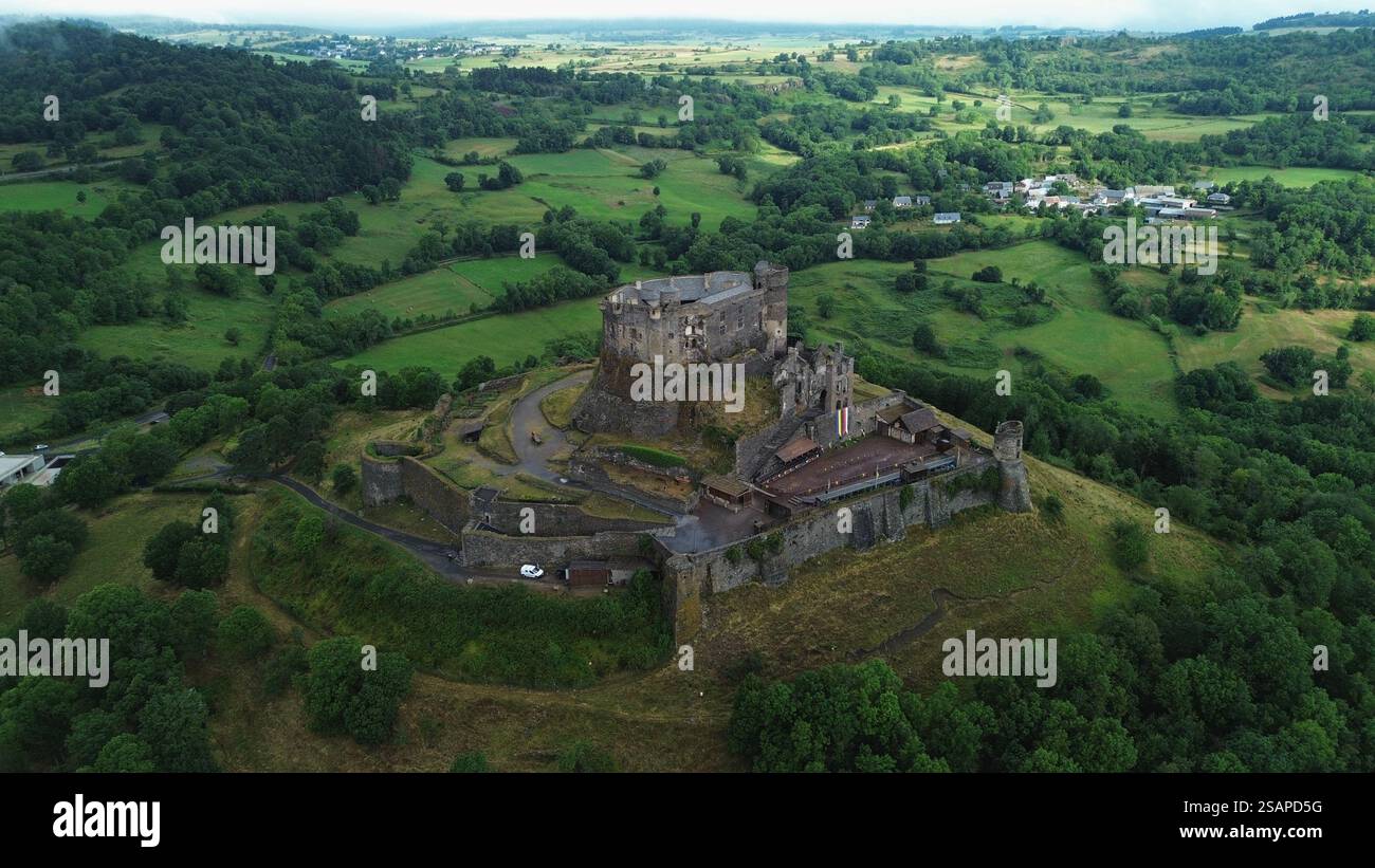 drone photo Murol castle france europe Stock Photo - Alamy