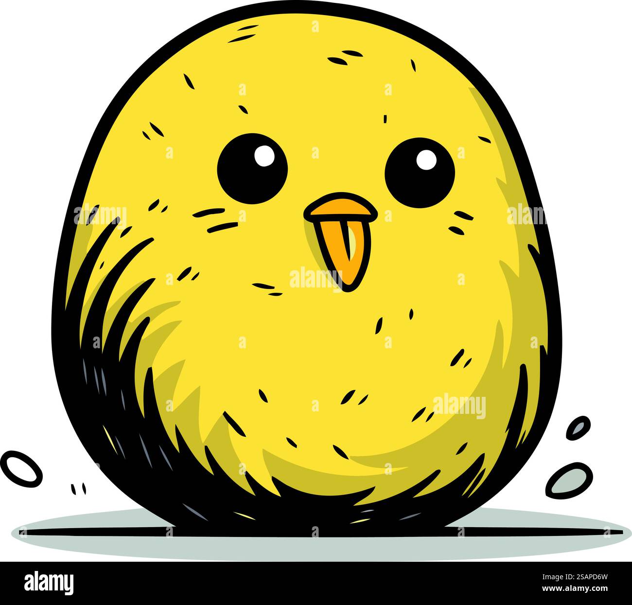 Cute yellow chicken isolated on a white background. Vector illustration ...