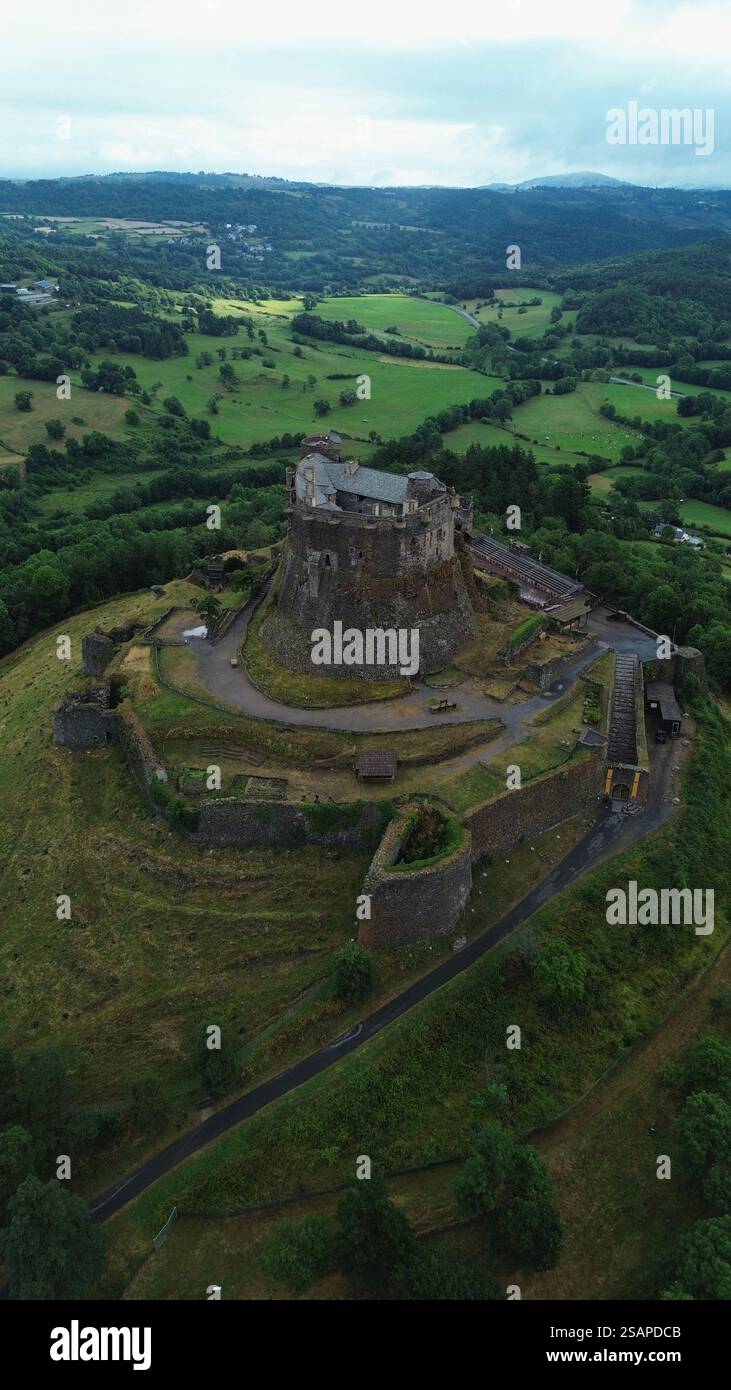 drone photo Murol castle france europe Stock Photo - Alamy