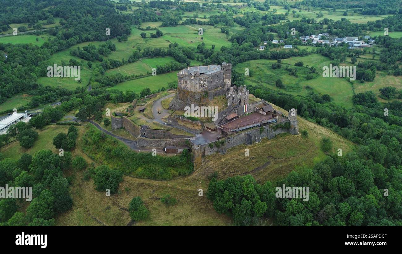 drone photo Murol castle france europe Stock Photo - Alamy
