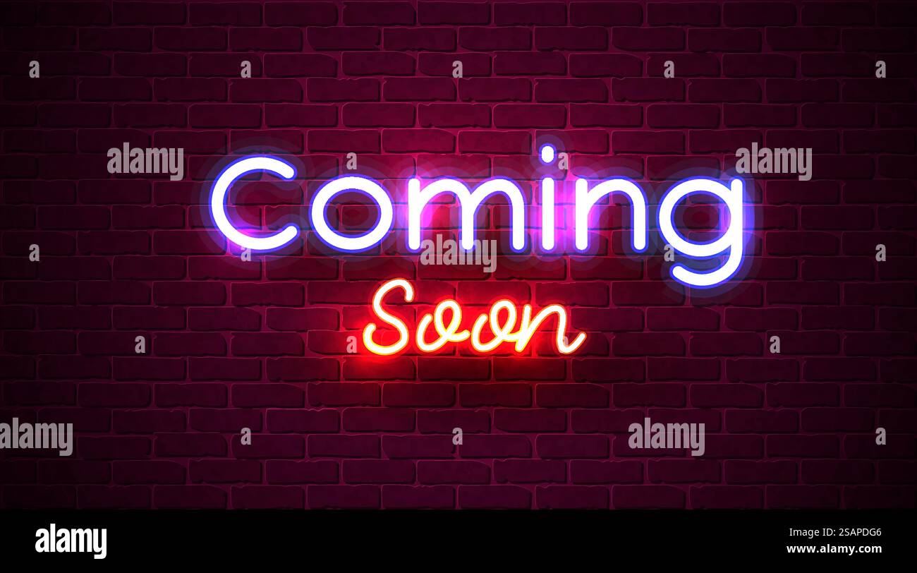 Coming Soon neon sign vector. Coming Soon Design template neon sign ...