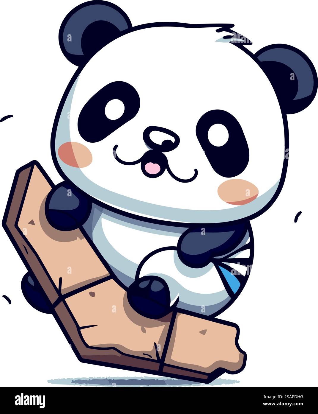 Panda on log Stock Vector Images - Alamy