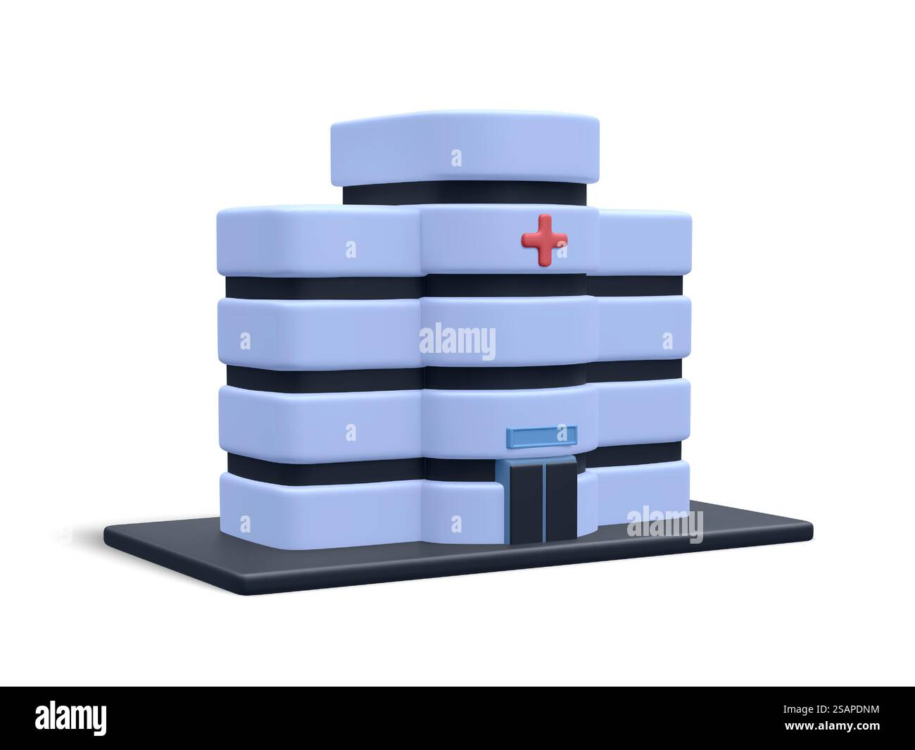 3d realistic hospital building isolated on white background. Healthcare ...