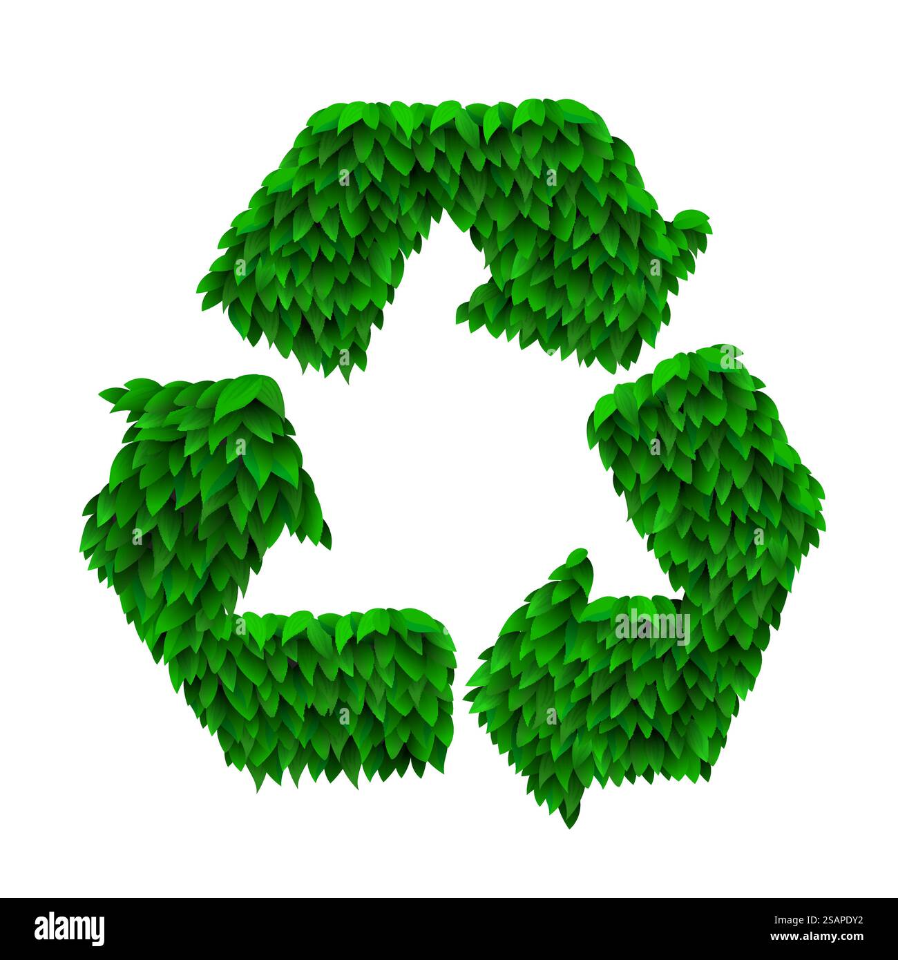 Recicle sign made from leaves. Concept of ecology. Vector illustration ...