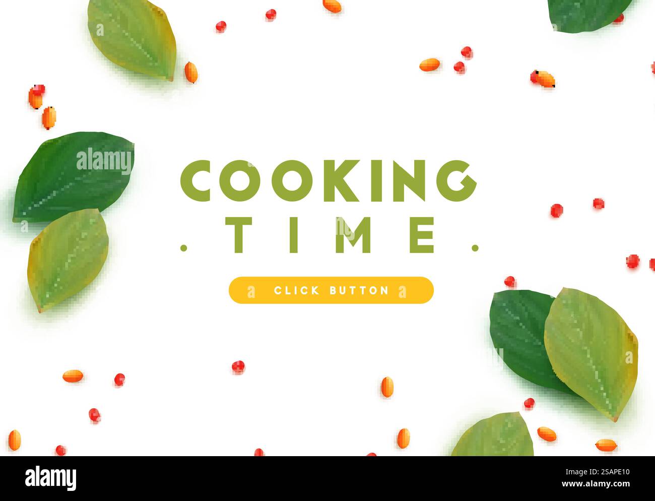 Green tea realistic tea leaves with berries cooking time poster hi-res ...