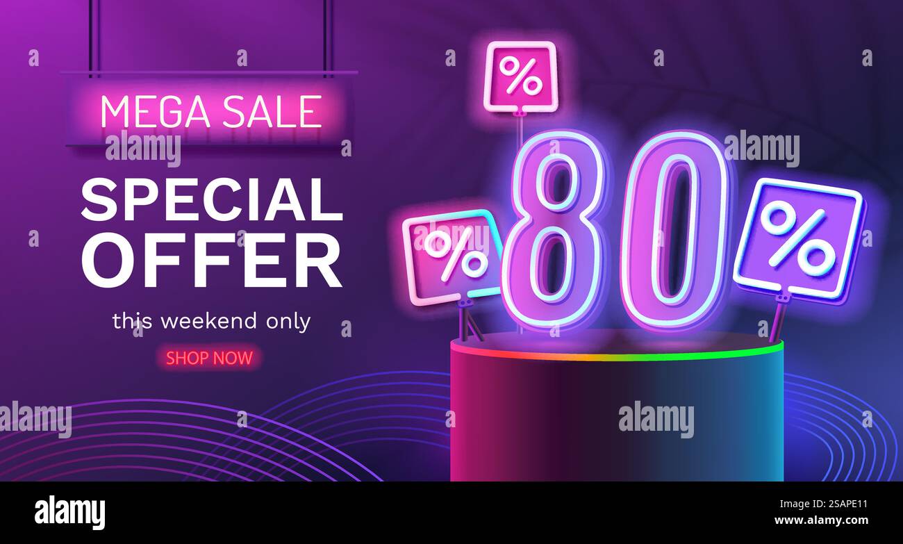 80 off sale banner sign board hi-res stock photography and images - Alamy