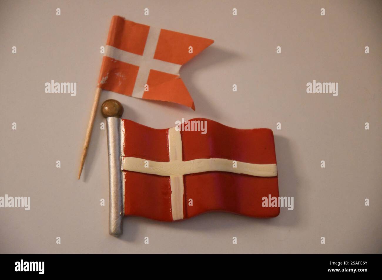Copenhagen/ DenmarK/30 january 2025/Danish flag dannebrog and eu flag ...