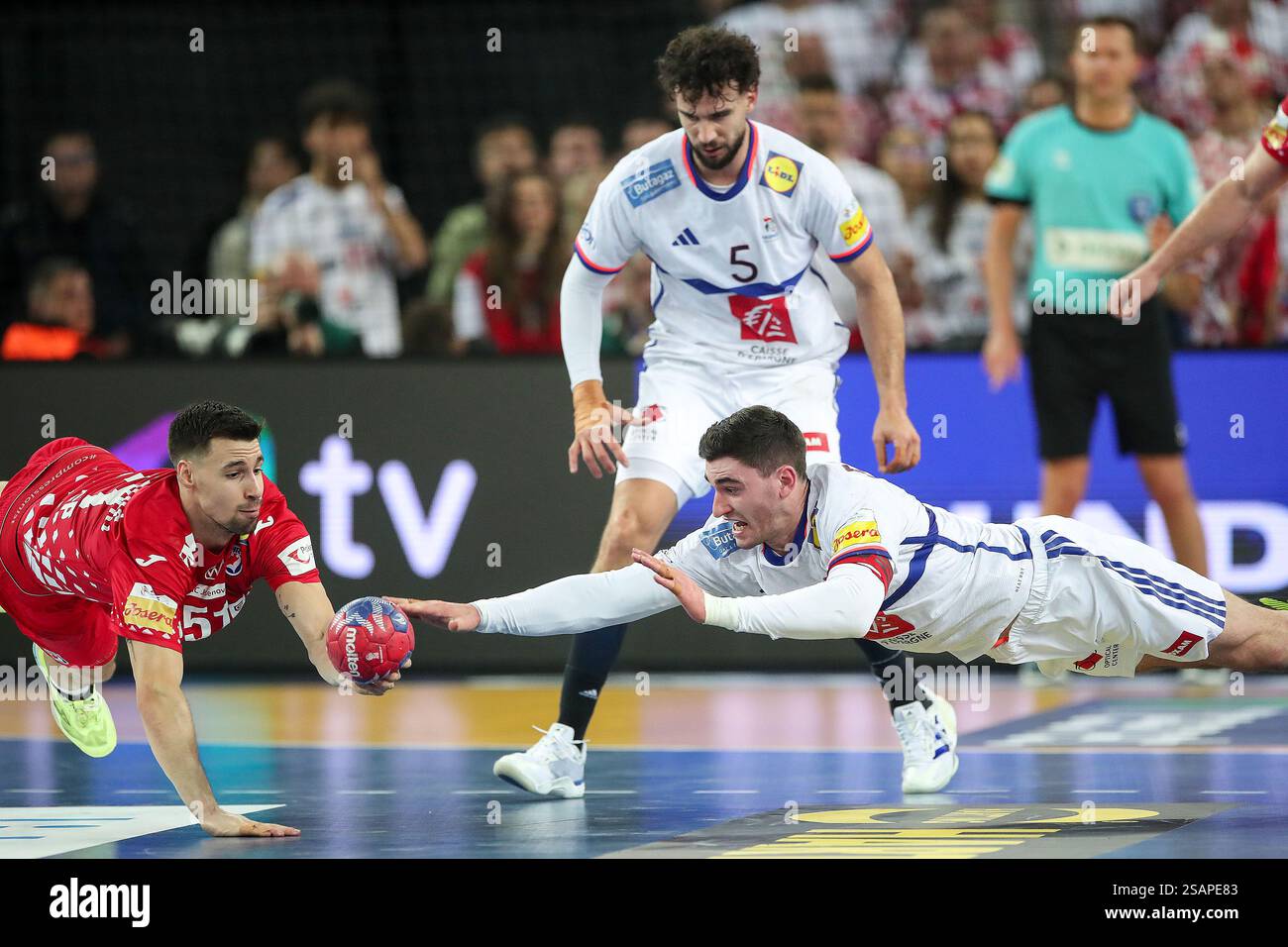 Zagreb, Croatia. 30th Jan, 2025. Ivan Martinovic of Croatia and Ludovic ...