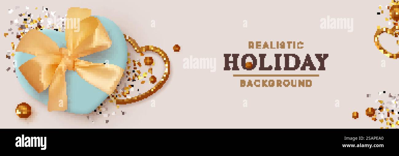 Holiday Romantic Banner, headers for website. Design Realistic ...