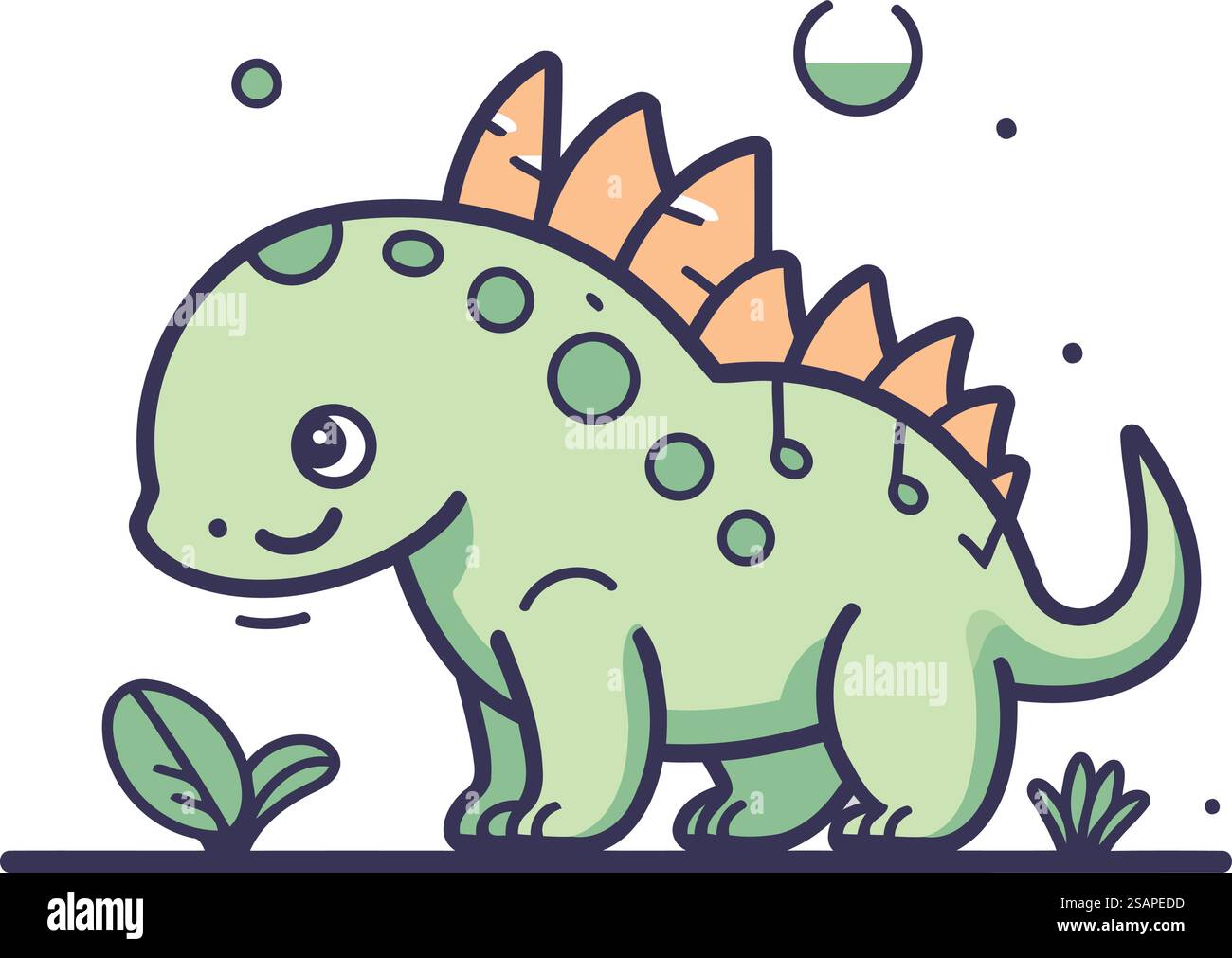 Cute dinosaur vector illustration. Cute cartoon dino character Stock ...