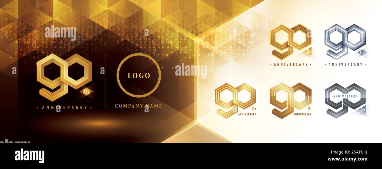 90th Anniversary logotype design, Ninety years anniversary celebration ...
