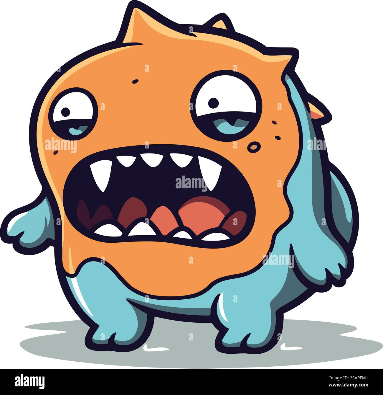 Funny cartoon monster. Vector illustration isolated on a white ...