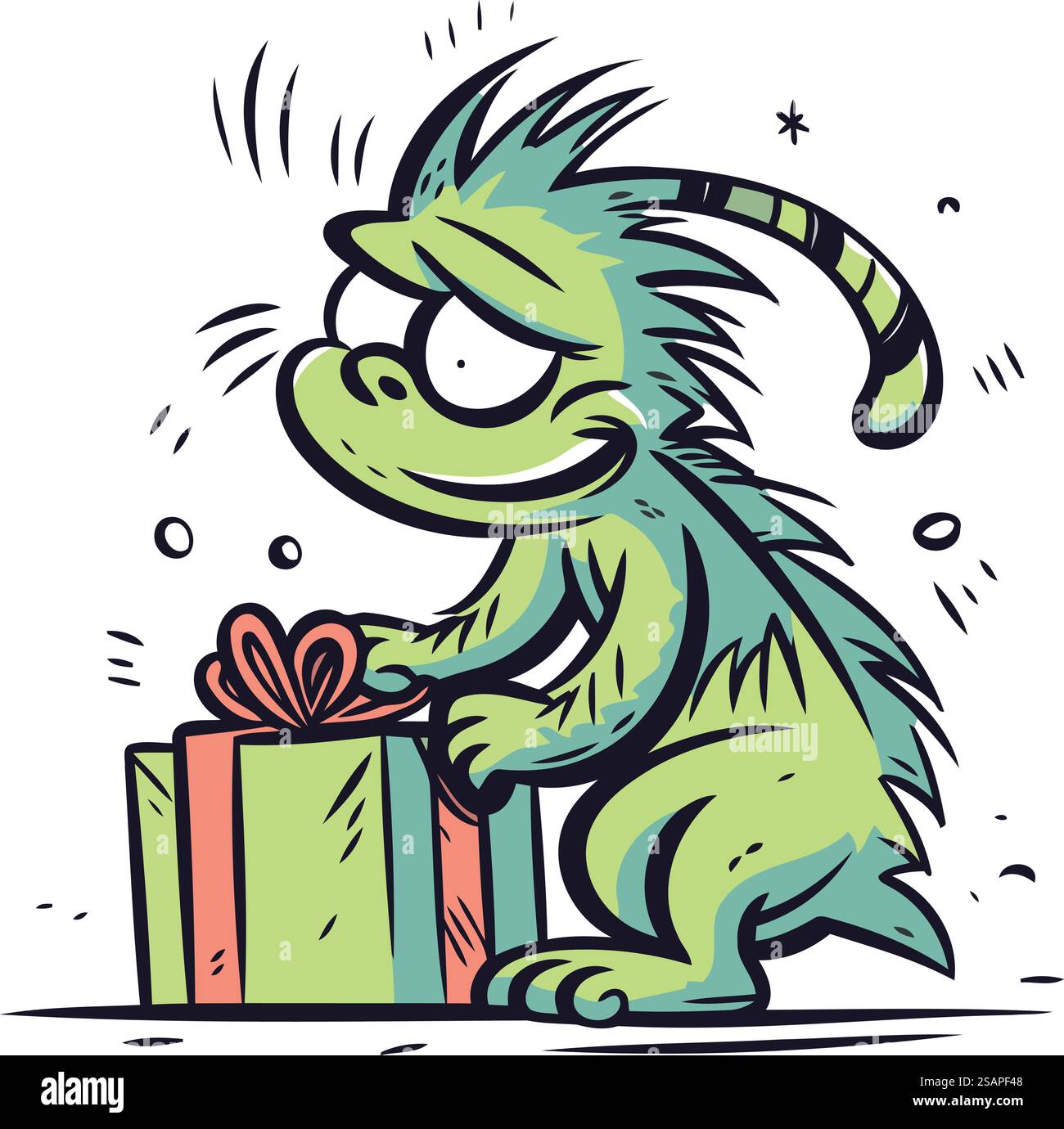 Hand drawing gift box Cut Out Stock Images & Pictures - Alamy