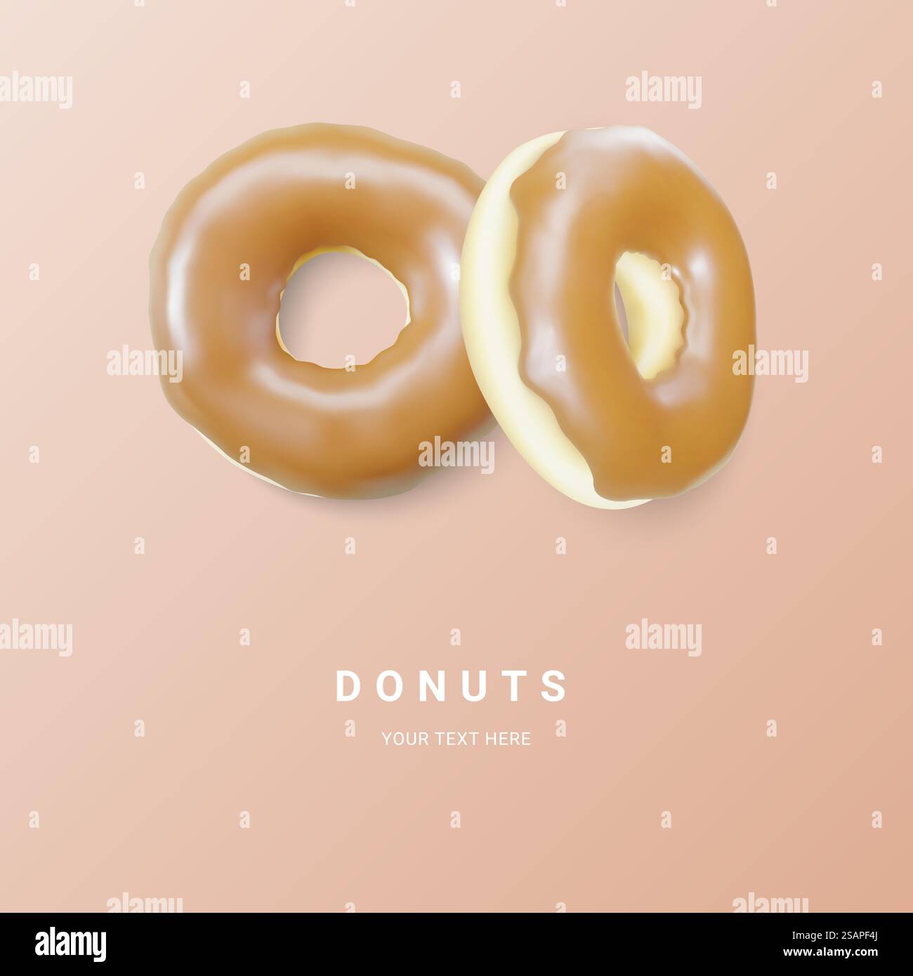 Brown donut isolated on light background. Colorful chocolate donuts. Various glazed doughnuts ...
