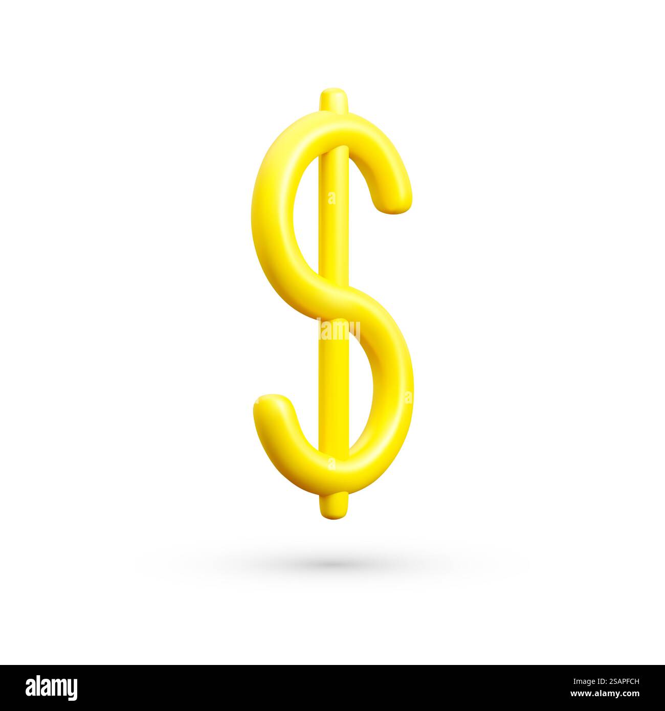 3D realistic gold dollar sign. US dollar currency symbol isolated on ...