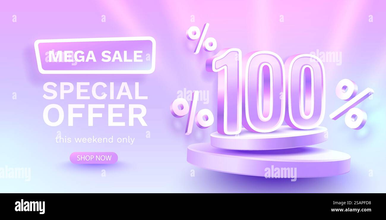 Save offer, 100 off sale banner. Sign board promotion. Vector. Save offer, 100 off sale banner ...