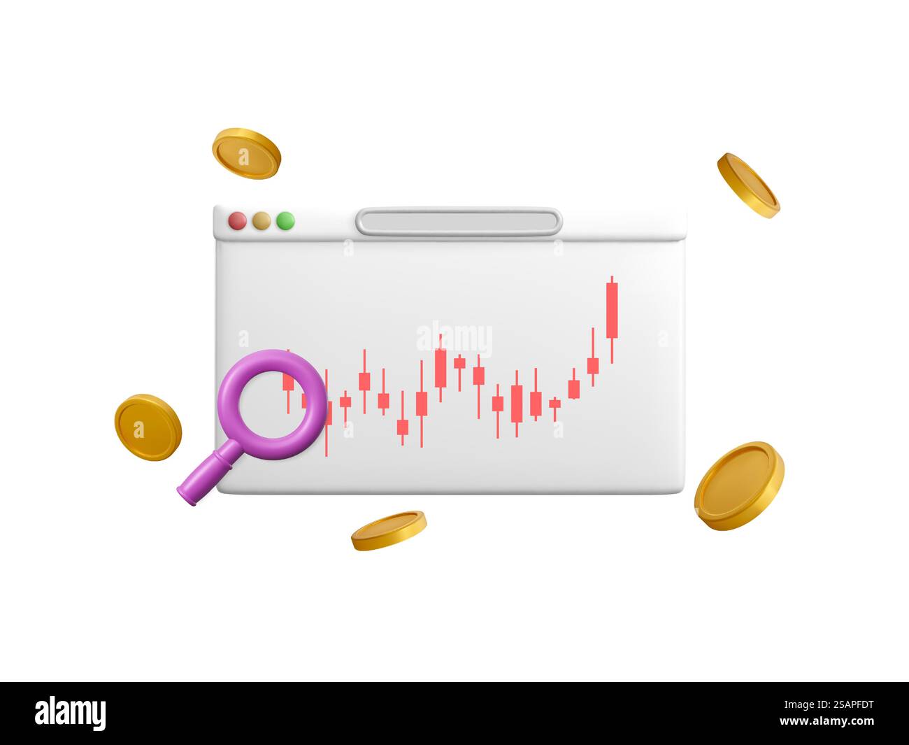 3D online trading with graph in browser. 3D Browser with business graph ...