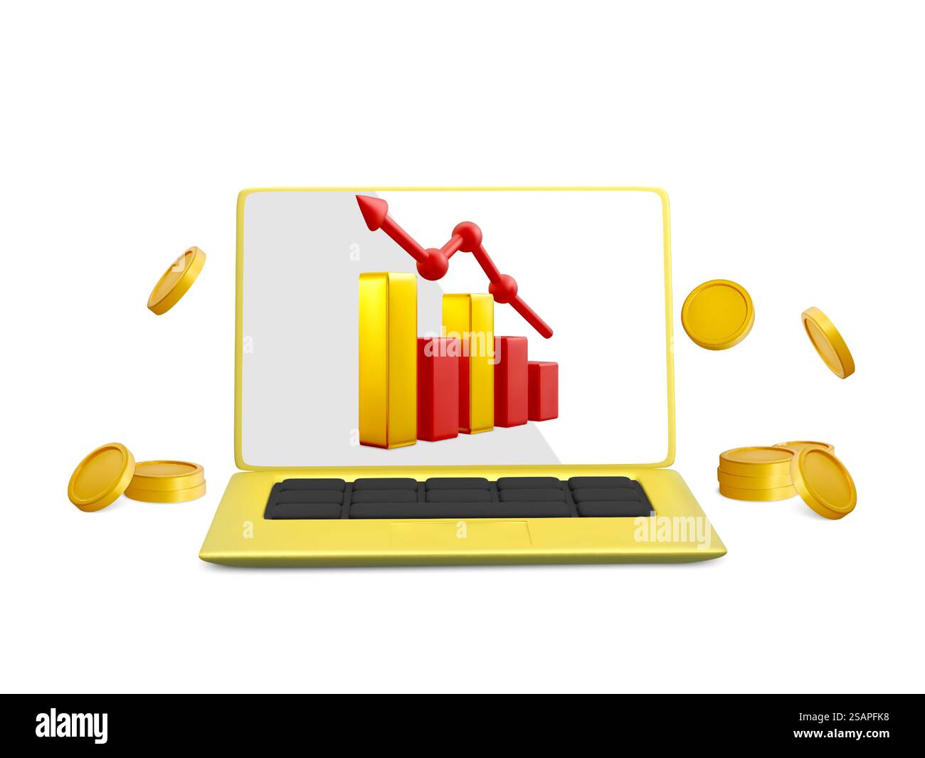 Financial investing concept. Successful investing concept. 3D realistic ...