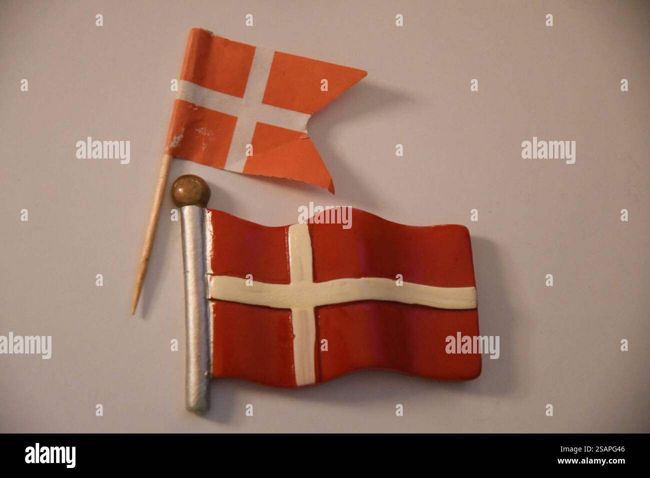 Copenhagen/ DenmarK/30 january 2025/Danish flag dannebrog and eu flag ...