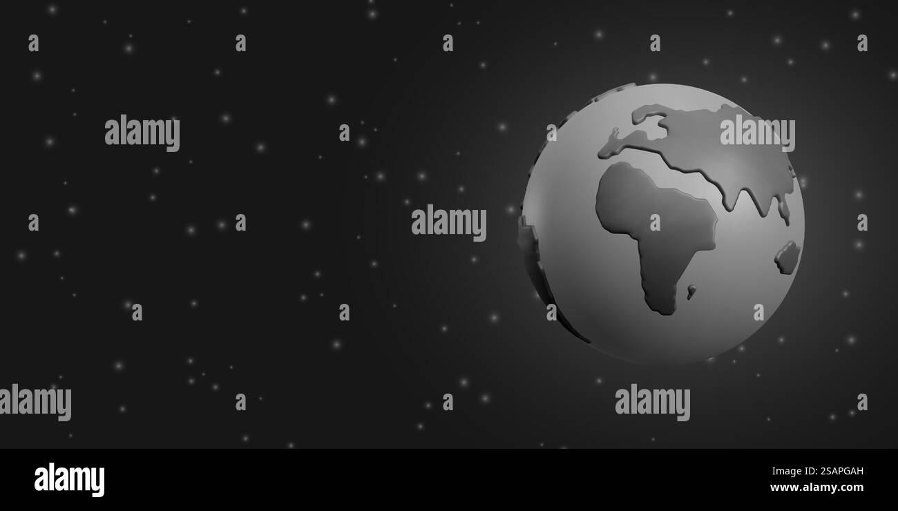 3d realistic planet Earth with simple natural surface texture on starry ...