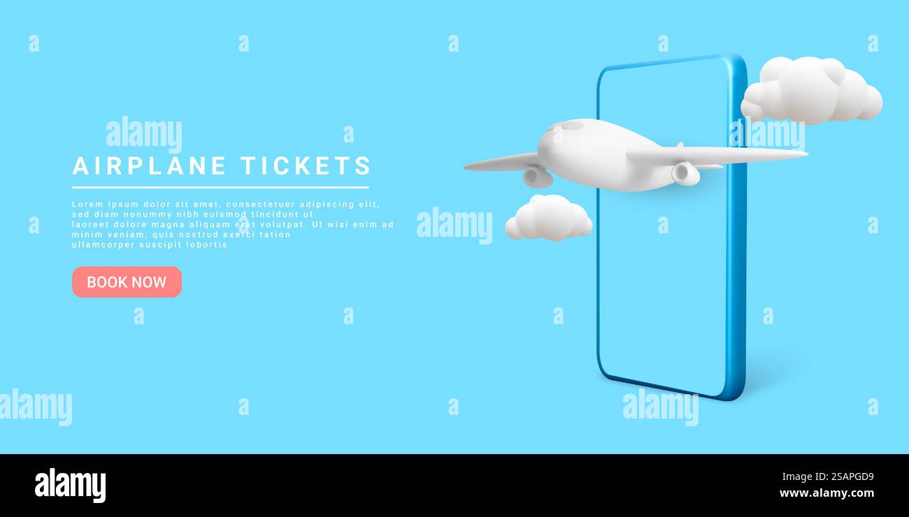 Travel and flight ticket advertising template with airplane. Time to ...