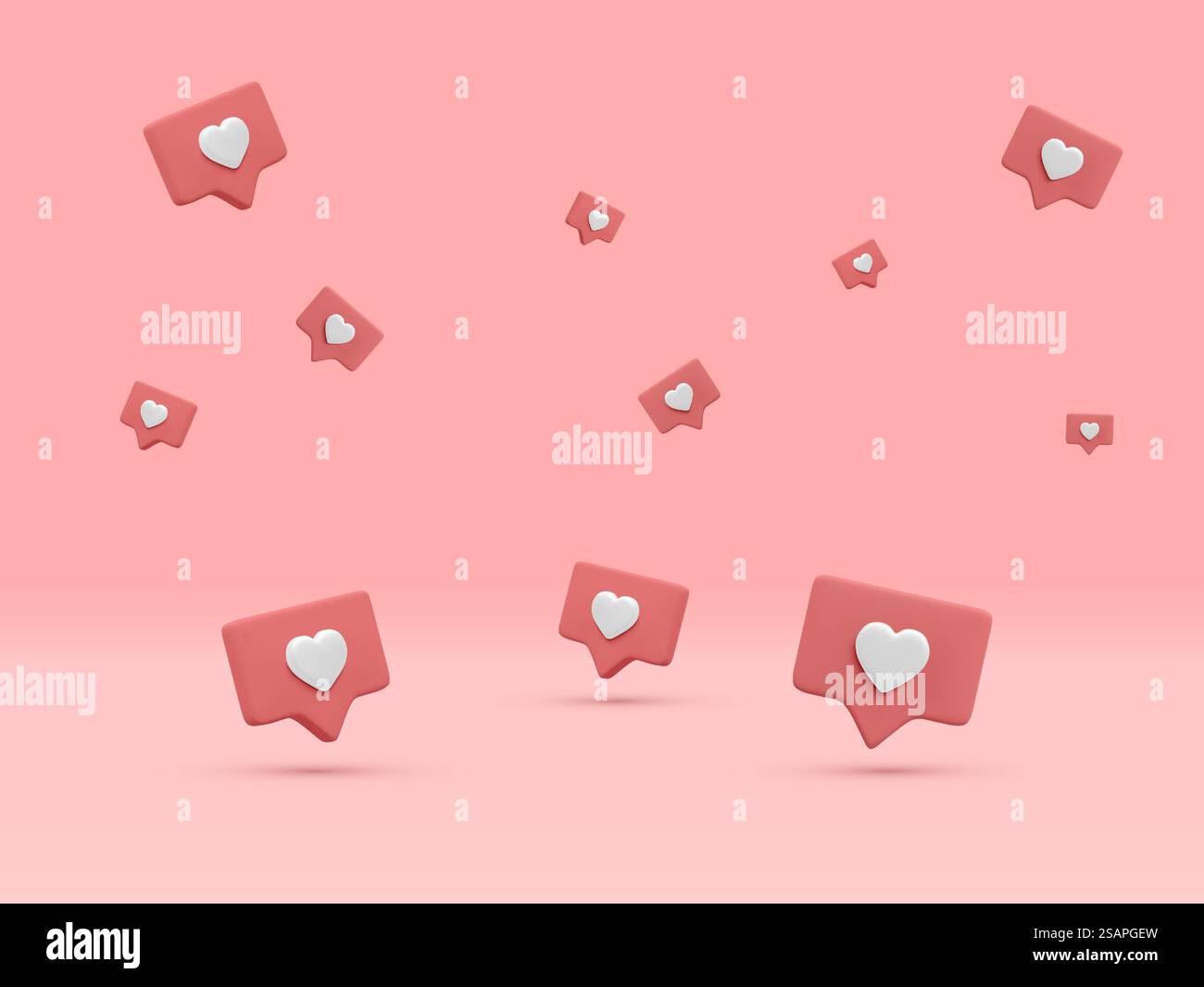 3d realistic conceptual banner of notifications on light background ...