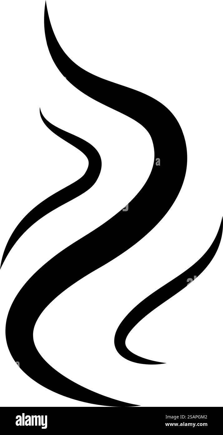 Smell icon. Black odor sign. Vapour symbol isolated on white background ...