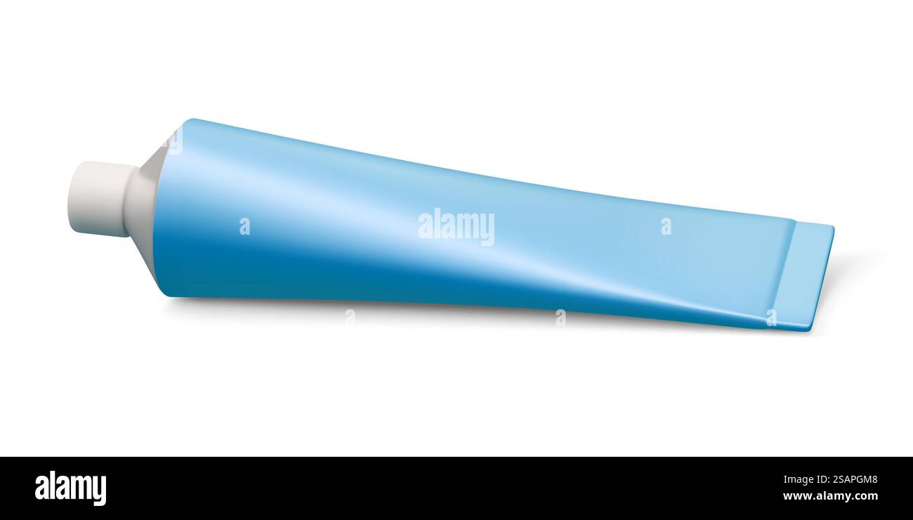 Realistic tube mockup. Plastic tuba for toothpaste, cream, gel and ...