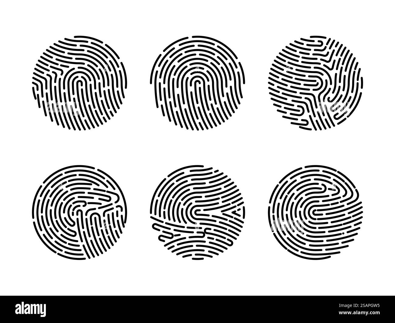 Set Of Vector Illustrations Of Security Fingerprint Authentication Finger Identity Technology