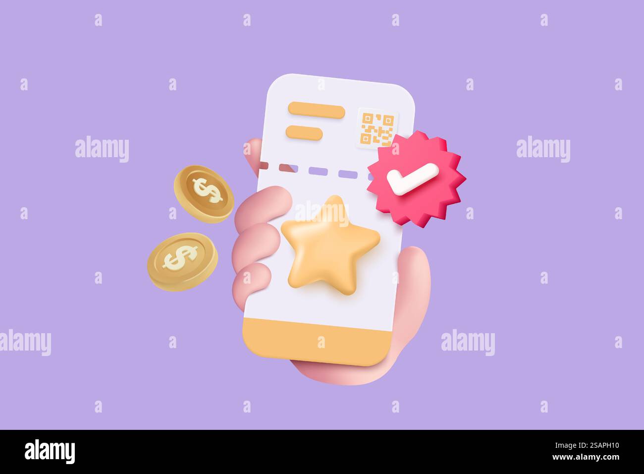 3D cinema movie ticket with online money payment in hand, ready for ...