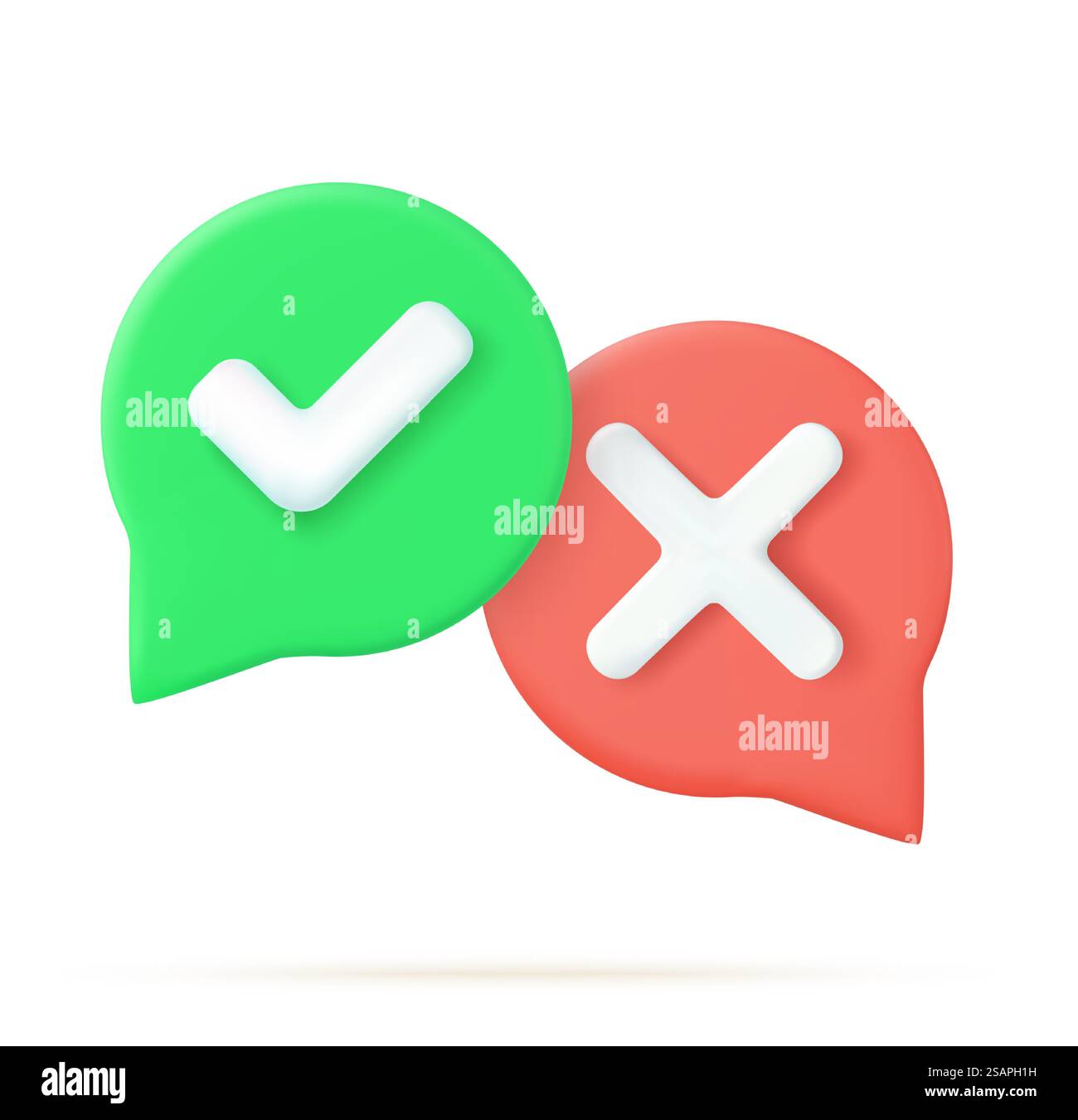 tick check mark and cross mark symbols icon element, Simple ok yes no graphic design, right ...