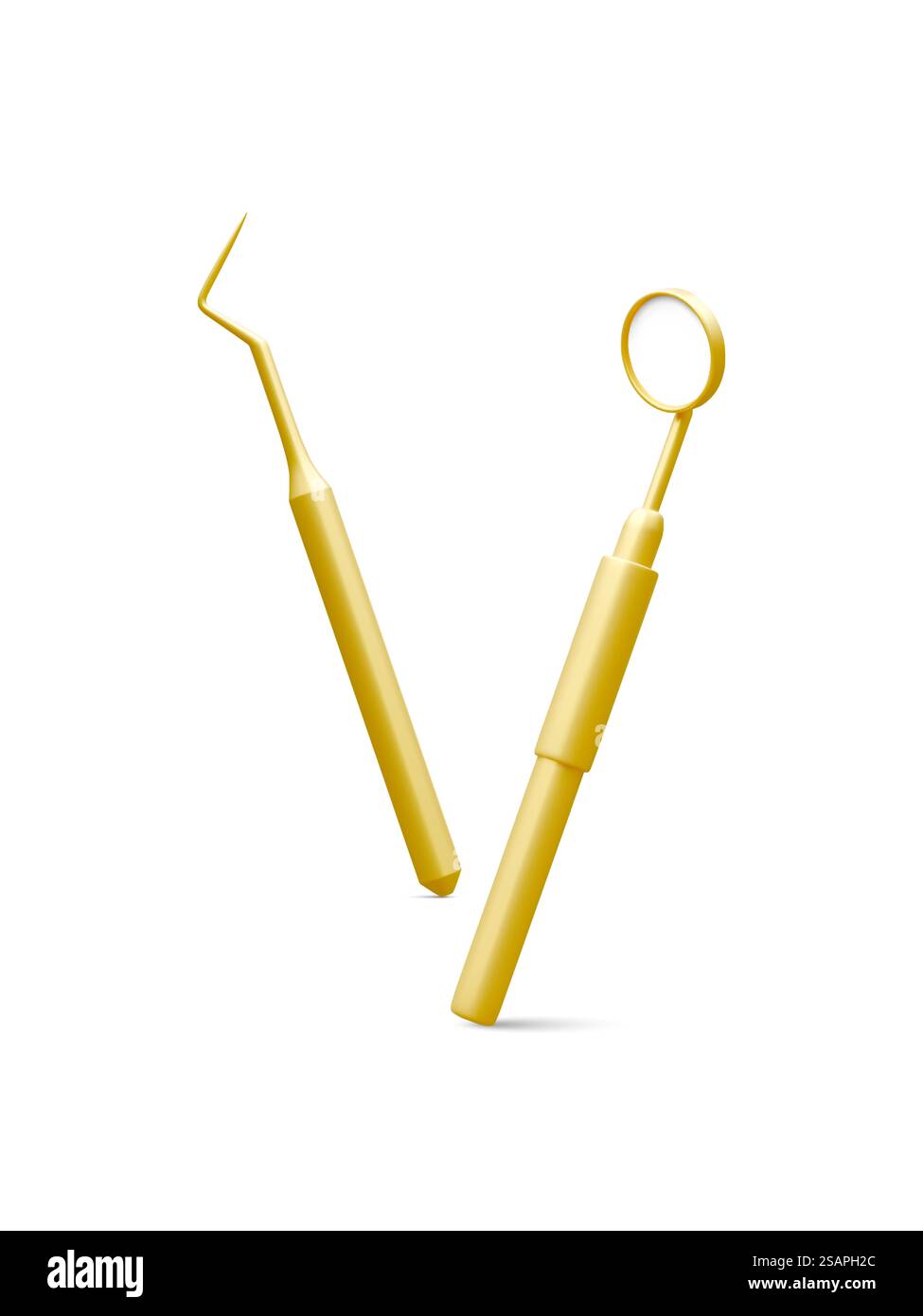 Realistic dental tools isolated on white background. Concept of teeth ...