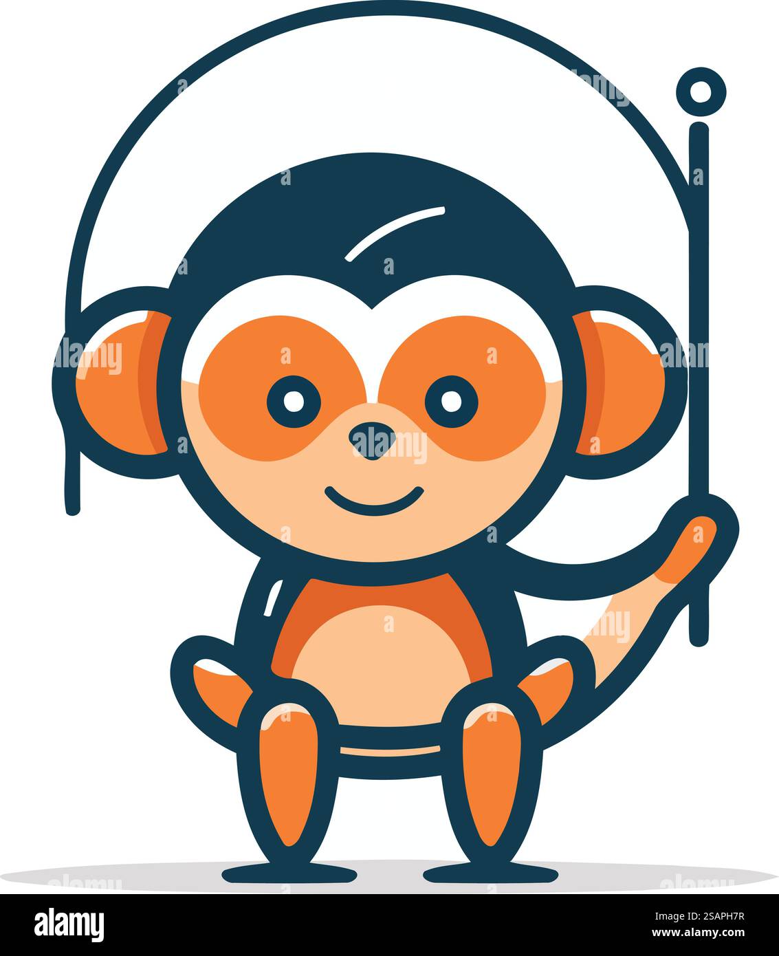 Cute monkey in space suit. Vector illustration. Cartoon style Stock ...