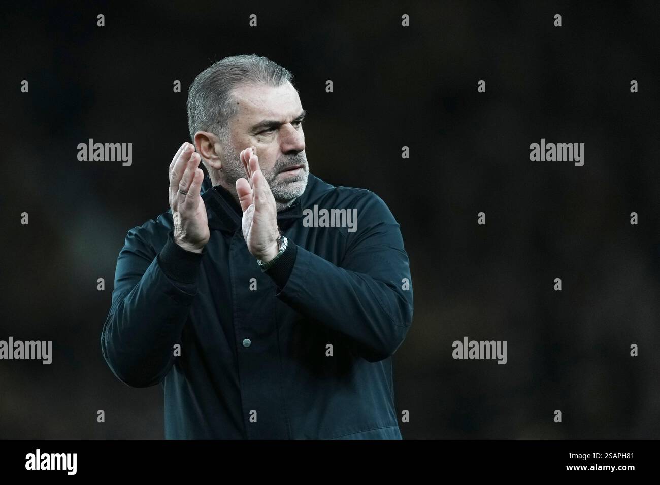 Tottenham's head coach Ange Postecoglou celebrates after the Europa ...