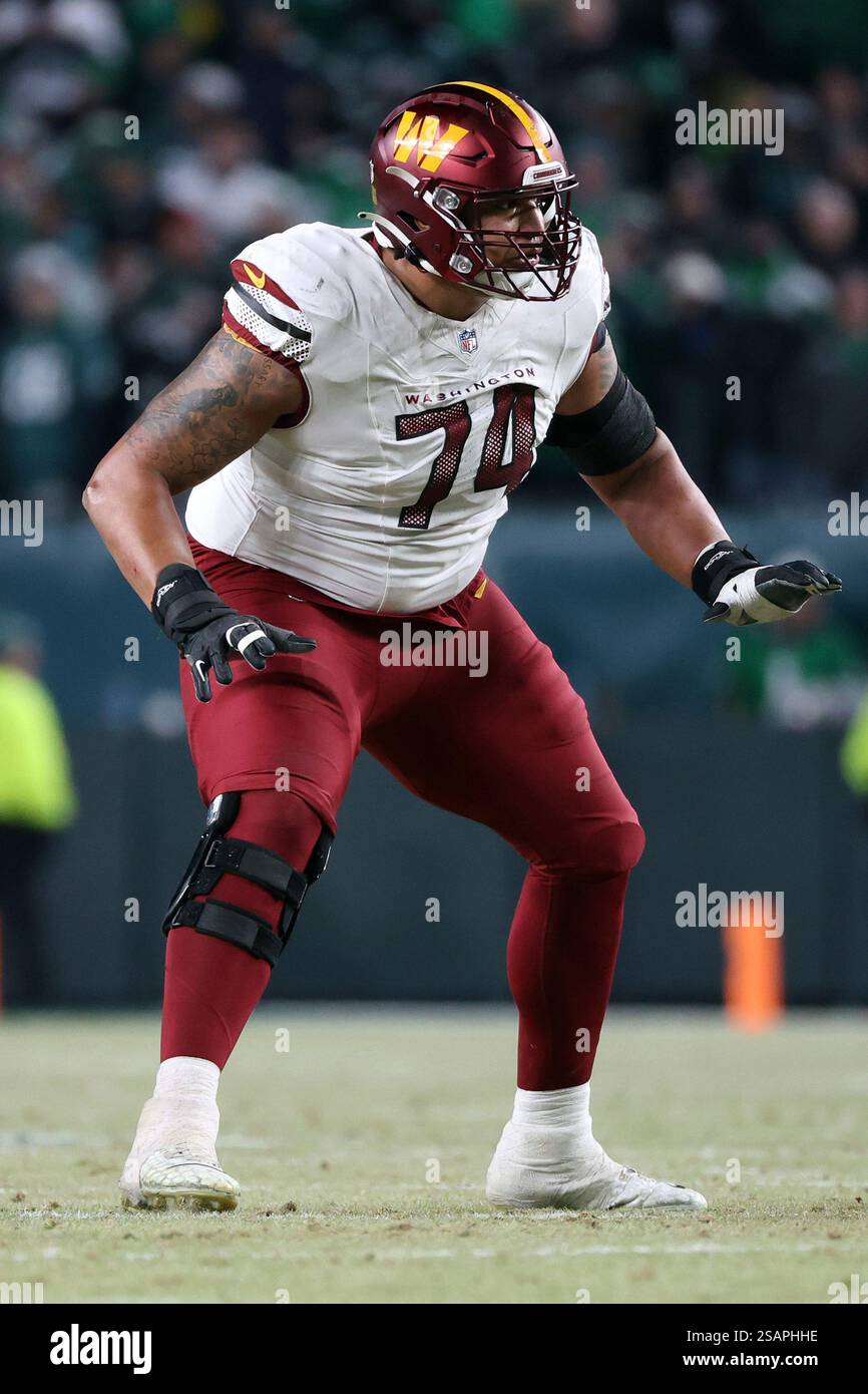 Washington Commanders offensive tackle Brandon Coleman (74) blocks ...
