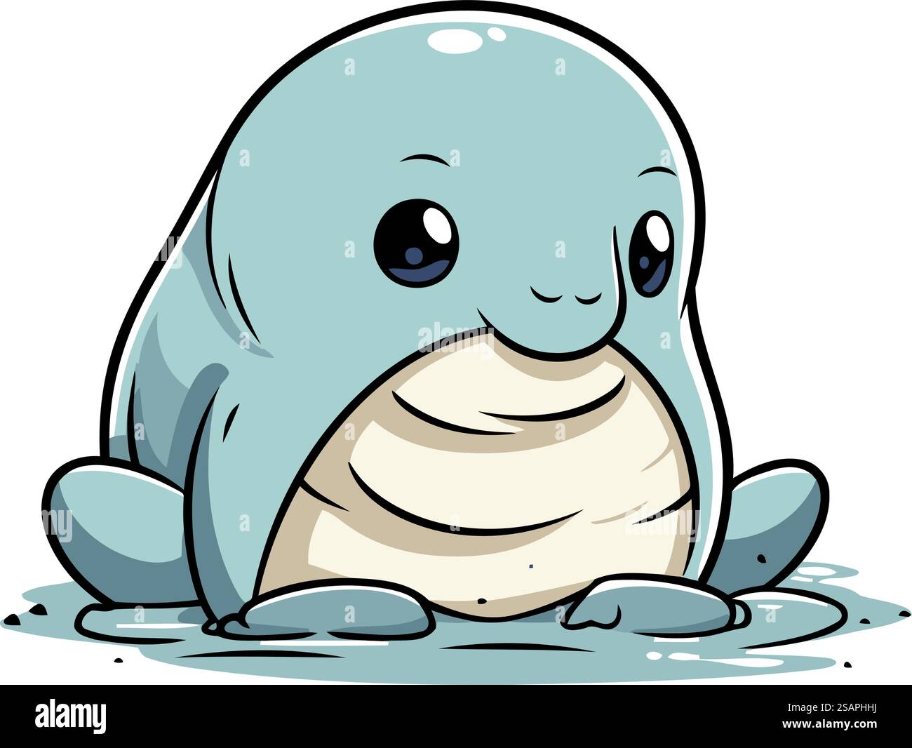 Illustration of a cute baby narwhal isolated on a white background ...