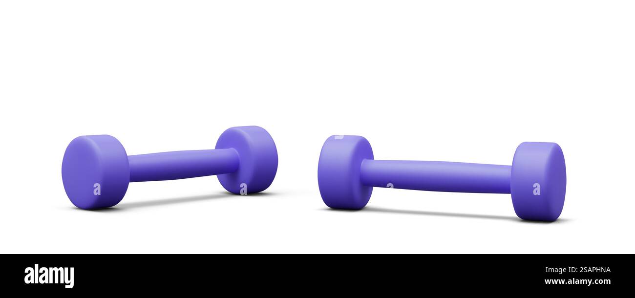 3d realistic set of dumbbells isolated on white background. Vector illustration Stock Vector ...